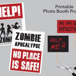 Zombie Party Photo Booth Props: Halloween Horror Party Decor (PDF) - Etsy