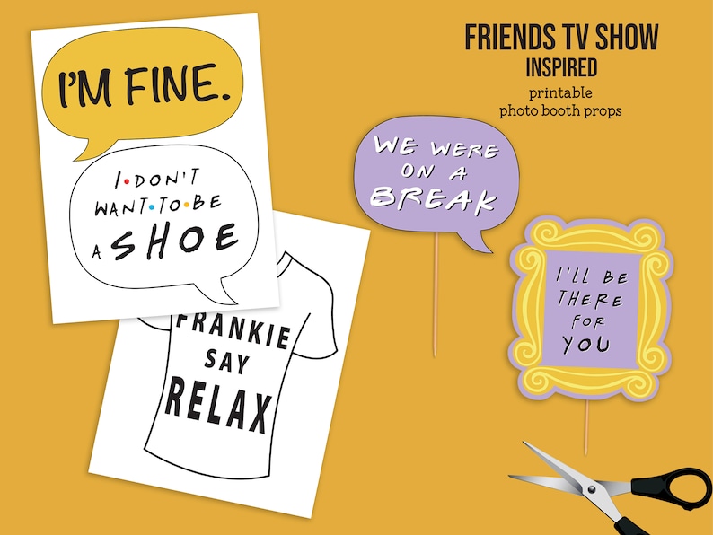Friends Tv Show Photo Booth Props, Printable TV Series Inspired Props ...