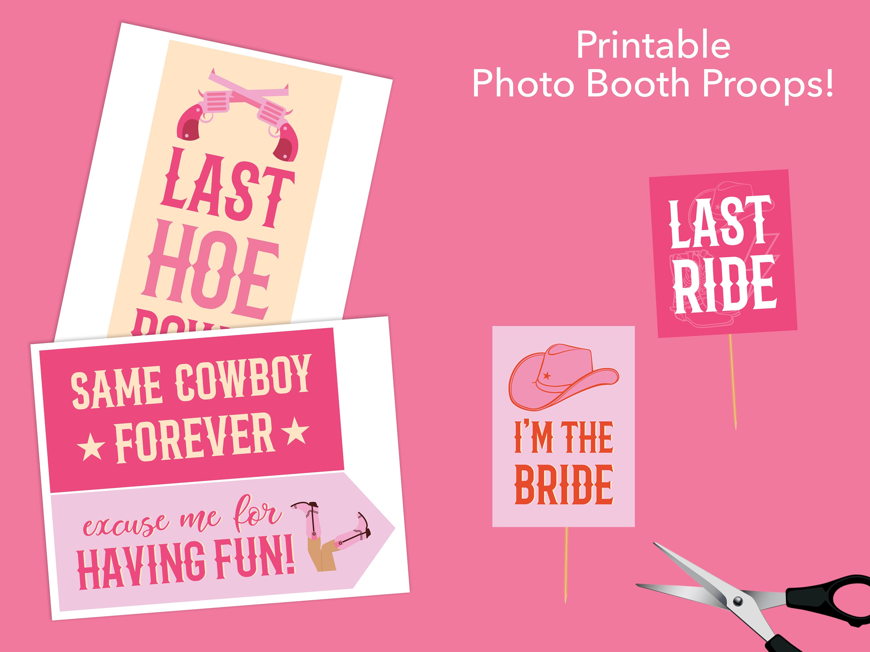 Rodeo Bachelorette Photo Booth Props Nashville Bachelorette Party Last ...