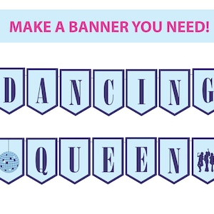 Mamma Mia Party Banner Printable Personalised Birthday Banner for Disco ...