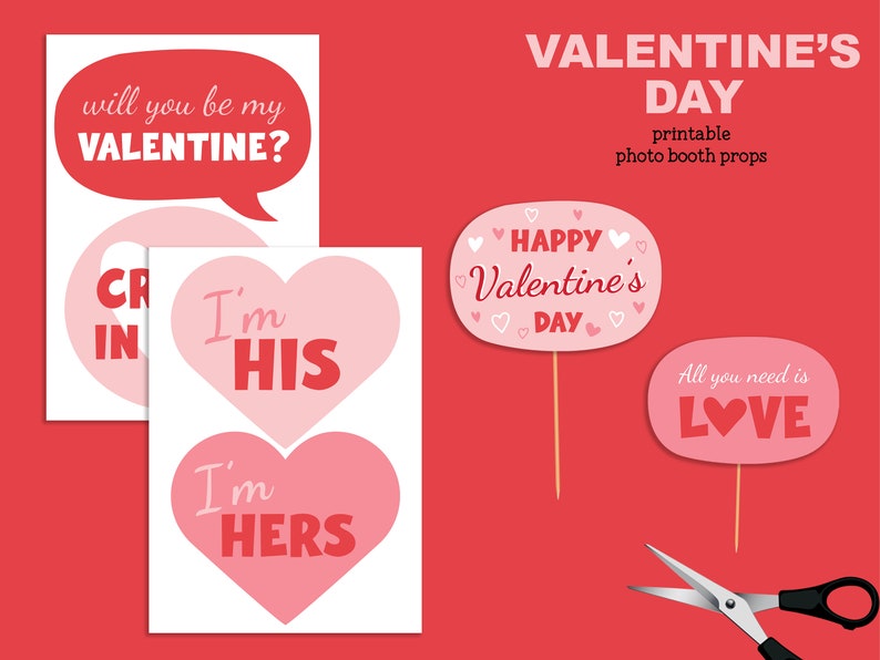 Valentine's Day Photo Booth Props Valentine Party Photobooth Props ...