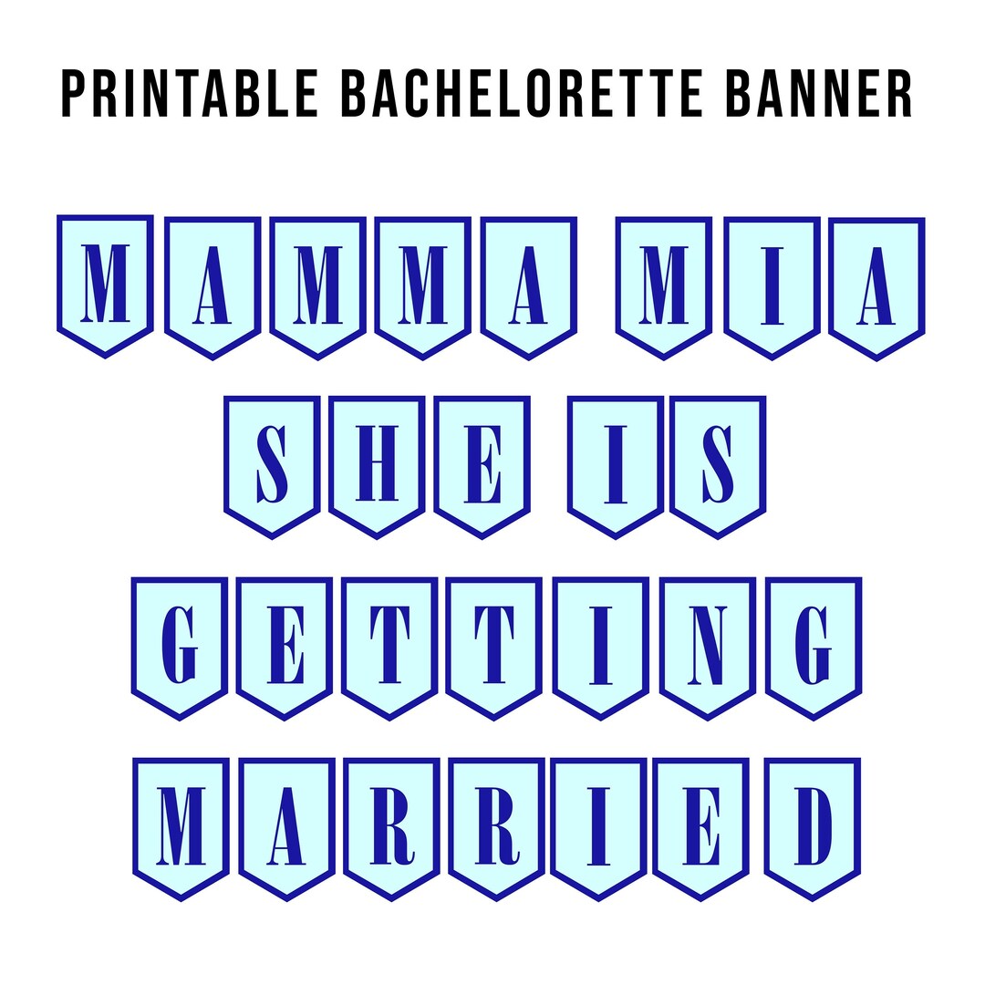 Mamma Mia She is Getting Married Bunting Personalised Bachelorette ...
