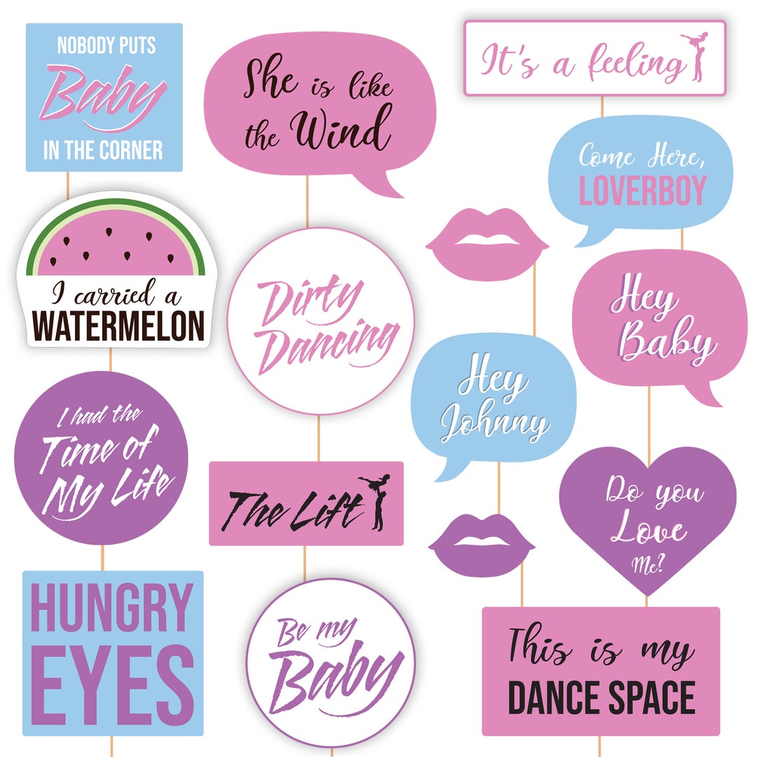 Dancing Photo Booth Props Printable Dirty Inspired Party Decorations ...