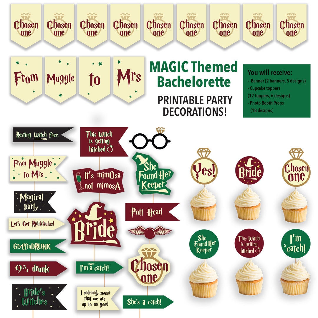 Wizard Bachelorette Party Bundle Magic Themed Party Pack Magic Bridal ...