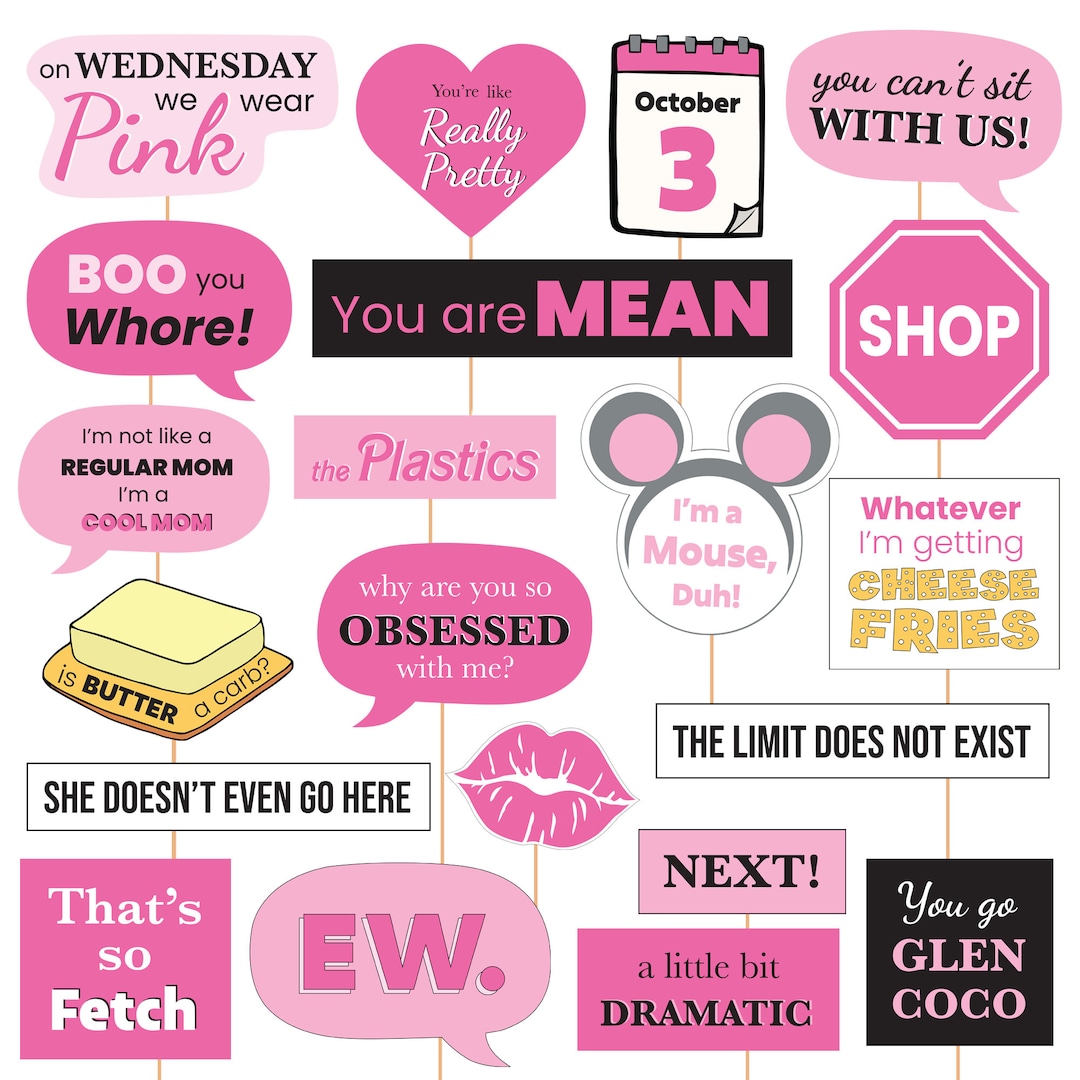 Mean Girls Party Photo Booth Props the Plastics Party Decor Mean Girls ...