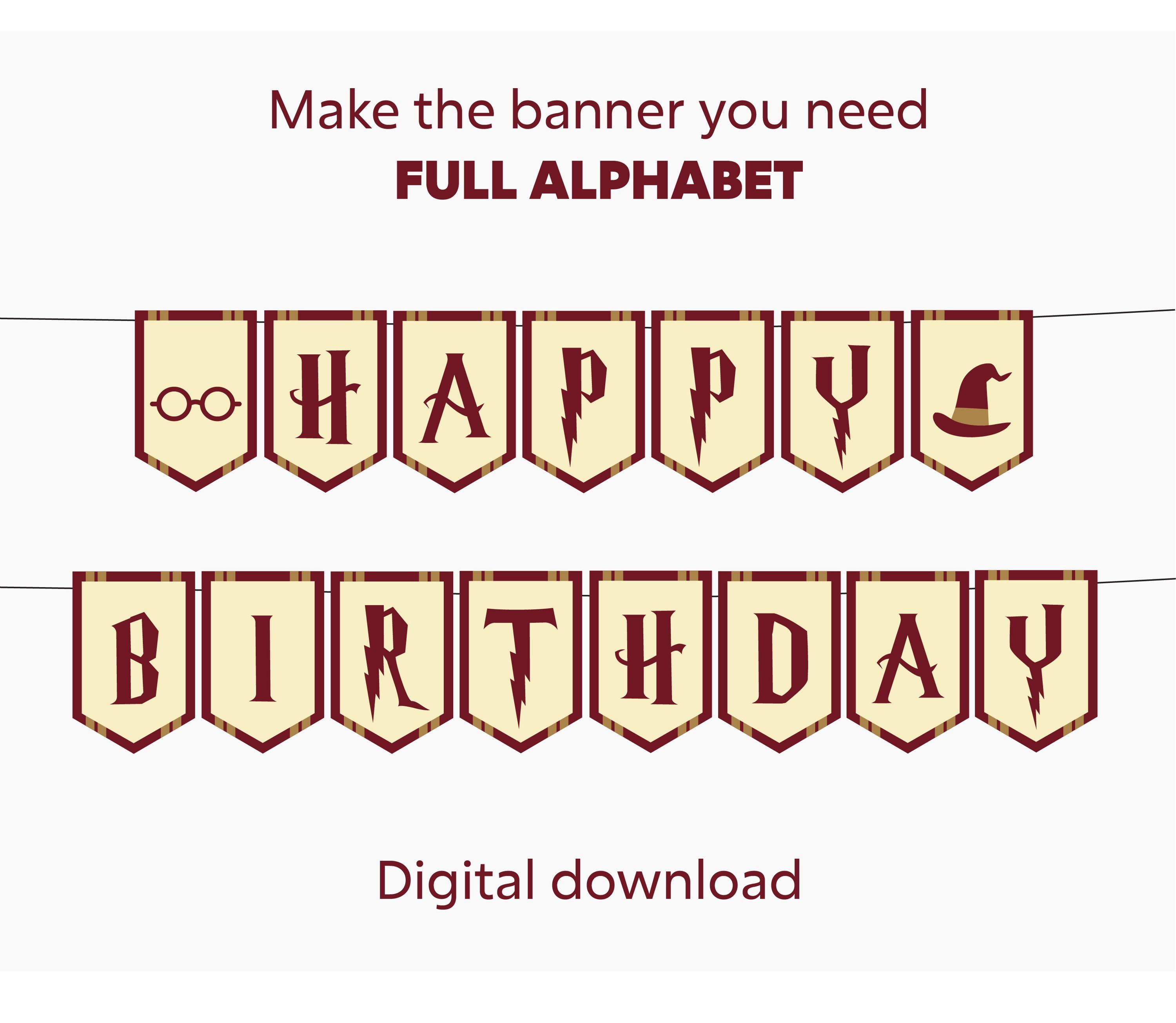 Custom Wizard Birthday Party Banner: Printable Magic Decor (PDF) - Etsy
