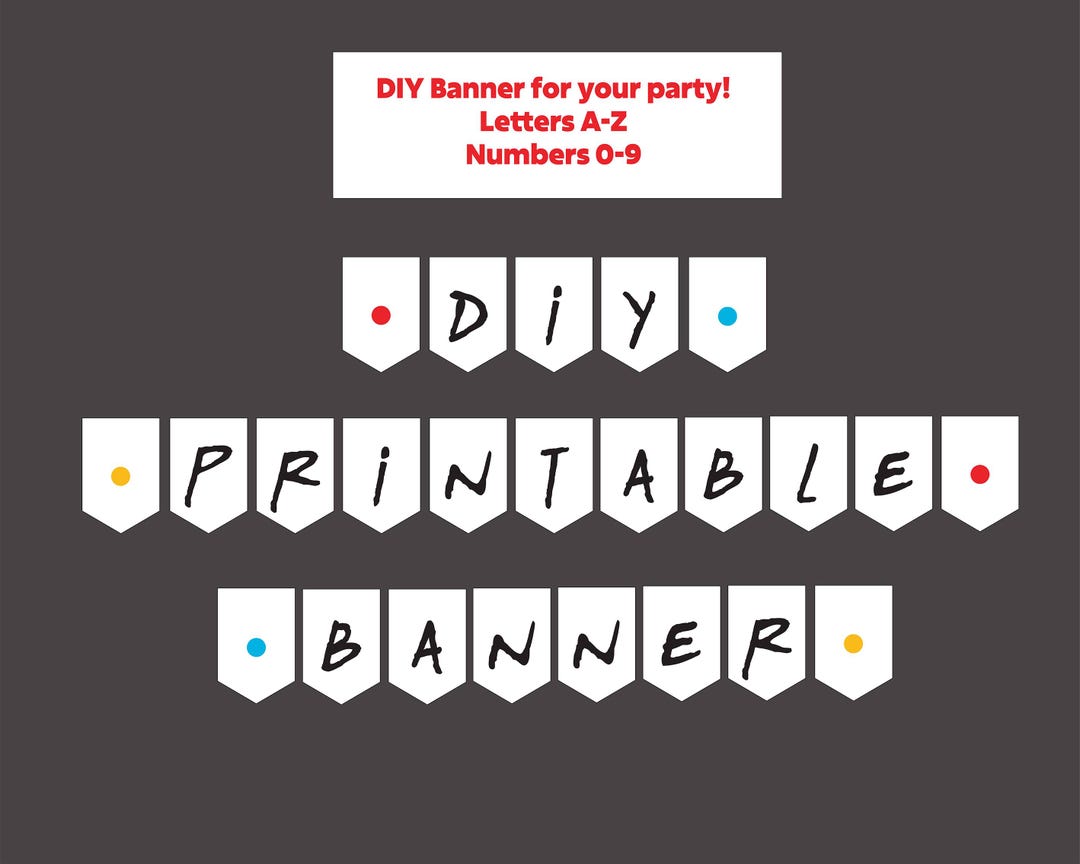 Friends TV Show Inspired Banner: DIY Printable Party Decor (PDF) - Etsy