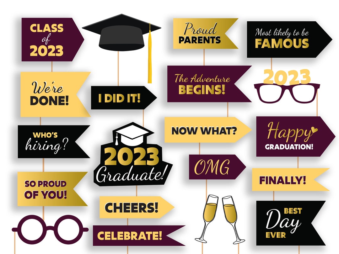 Graduation Photo Booth Props Printable Graduation Decorations - Etsy ...