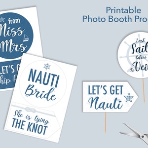 Nautical Bachelorette Photo Booth Props: Last Splash Hen Party (PDF) - Etsy