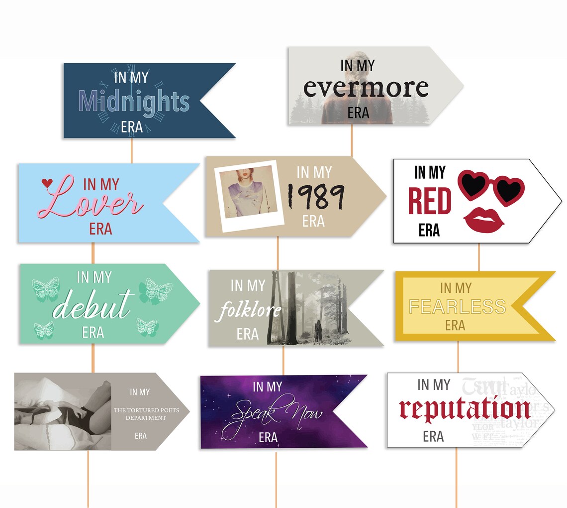 Printable Taylor Swift Photo Booth Props Taylor Swift ERAS Party ...
