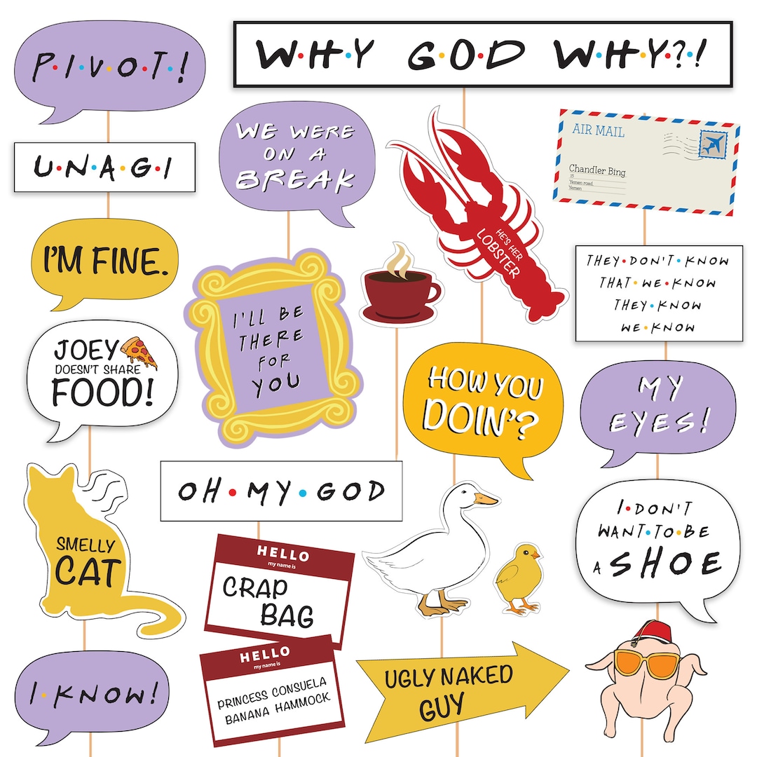 Friends Tv Show Photo Booth Props Printable TV Series Inspired Props ...