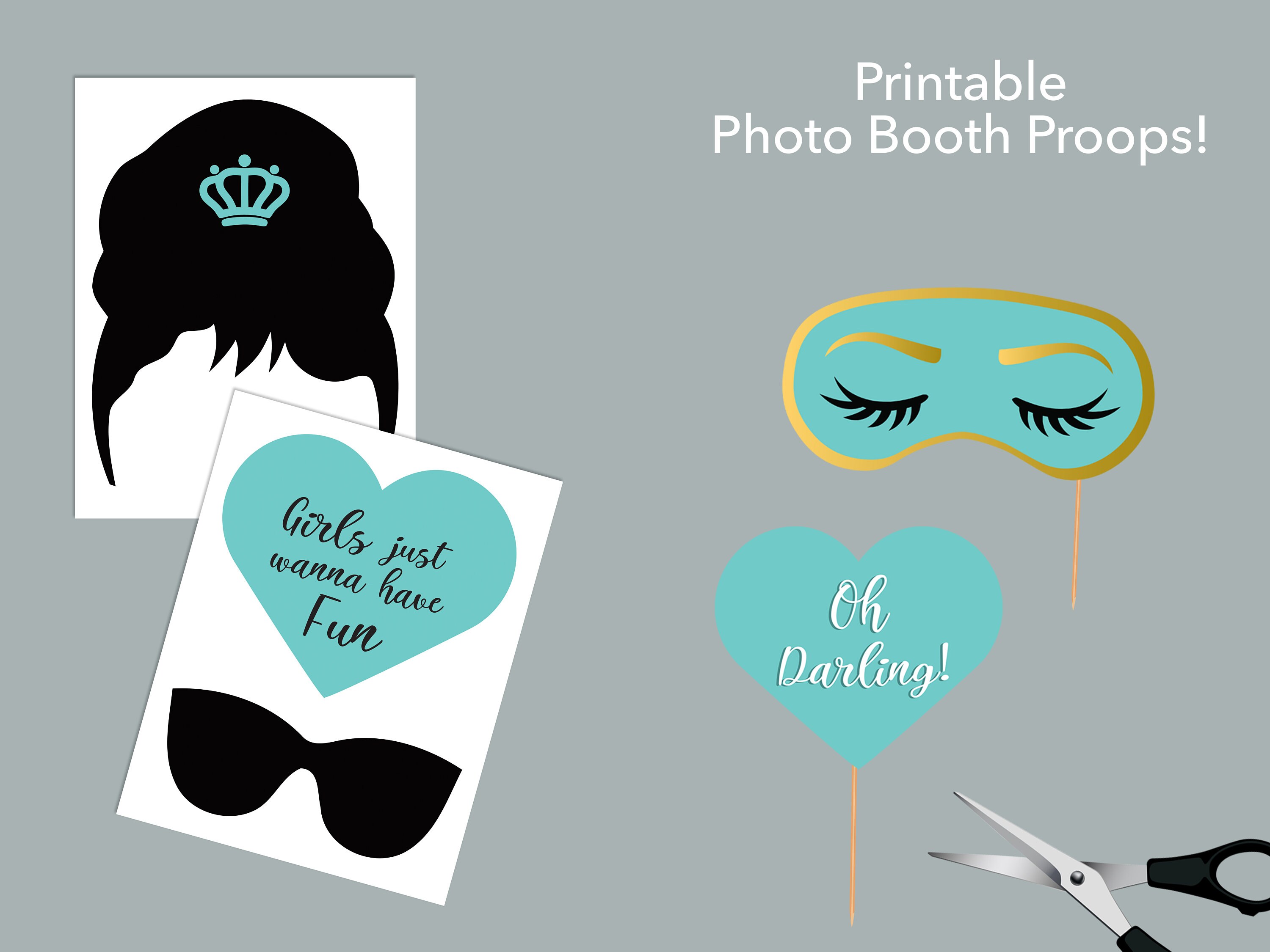 Breakfast at Tiffany's Photo Booth Props Tiffanys Party Printable ...