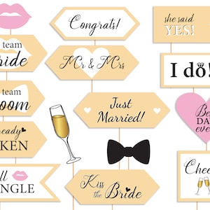 Wedding Photo Booth Props Printable Wedding Props Neutral Wedding Party ...