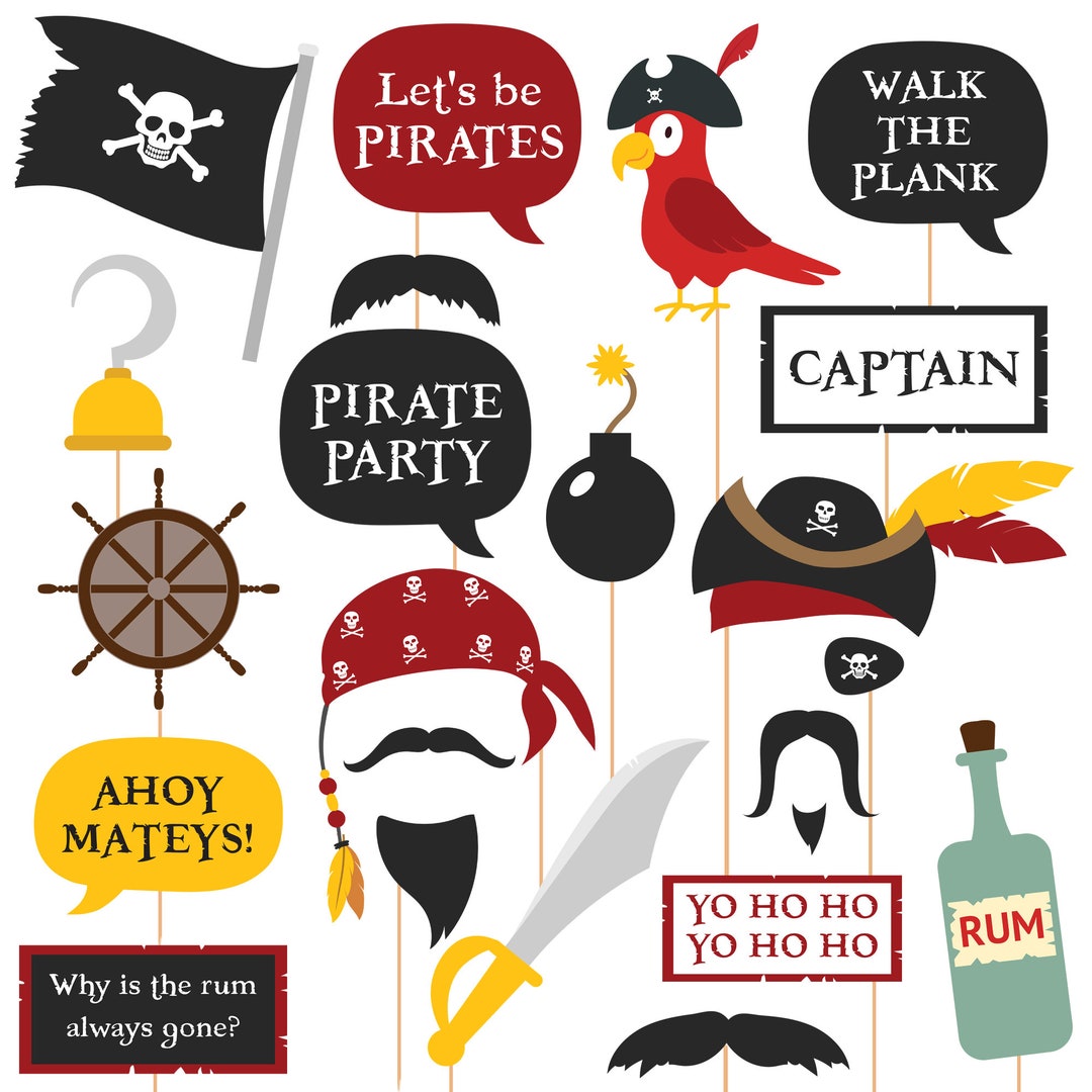 Pirate Party Photo Booth Props, Printable Pirate's Photobooth Props ...