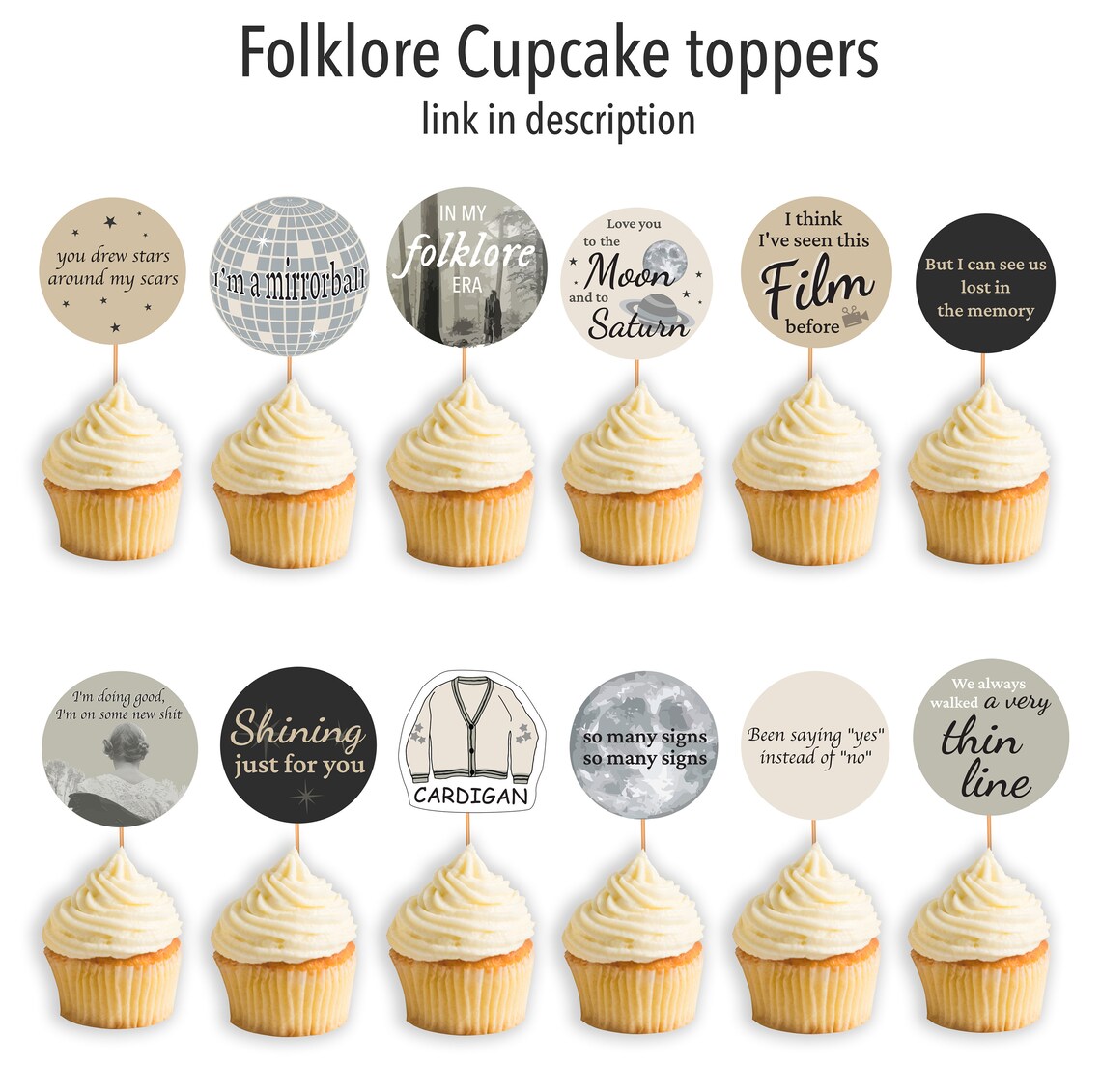 Printable Taylor Swift Folklore Photo Booth Props Taylor Swift Party ...