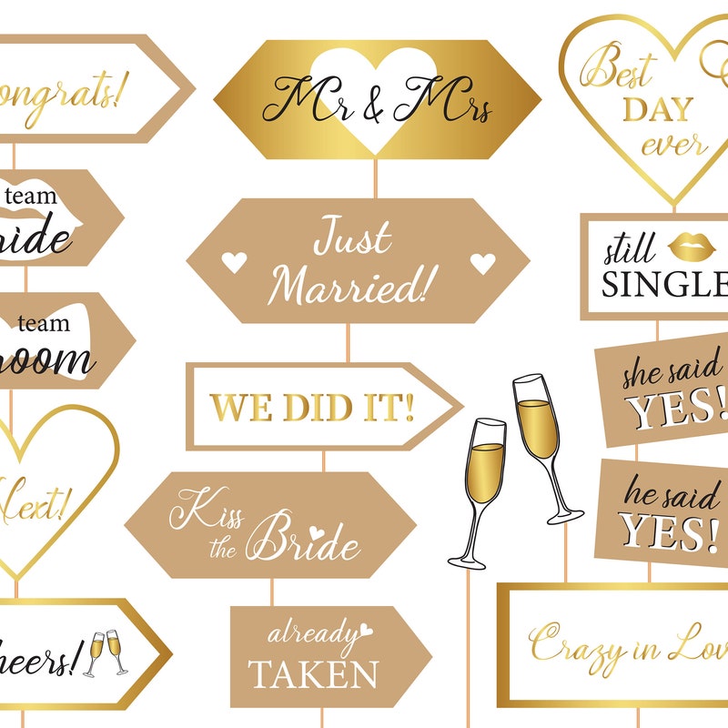 Just Married Photo Booth Prop - Etsy