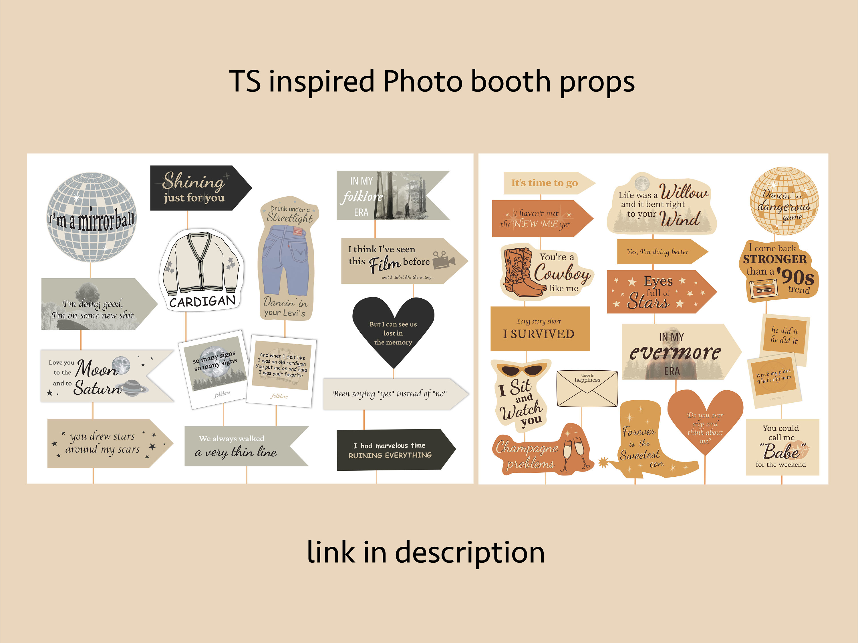 Taylor Swift Eras Photo Booth Props Printable Taylor Swift RED Era ...