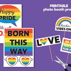Printable PRIDE Photo Booth Props for Pride Party Decorations for ...