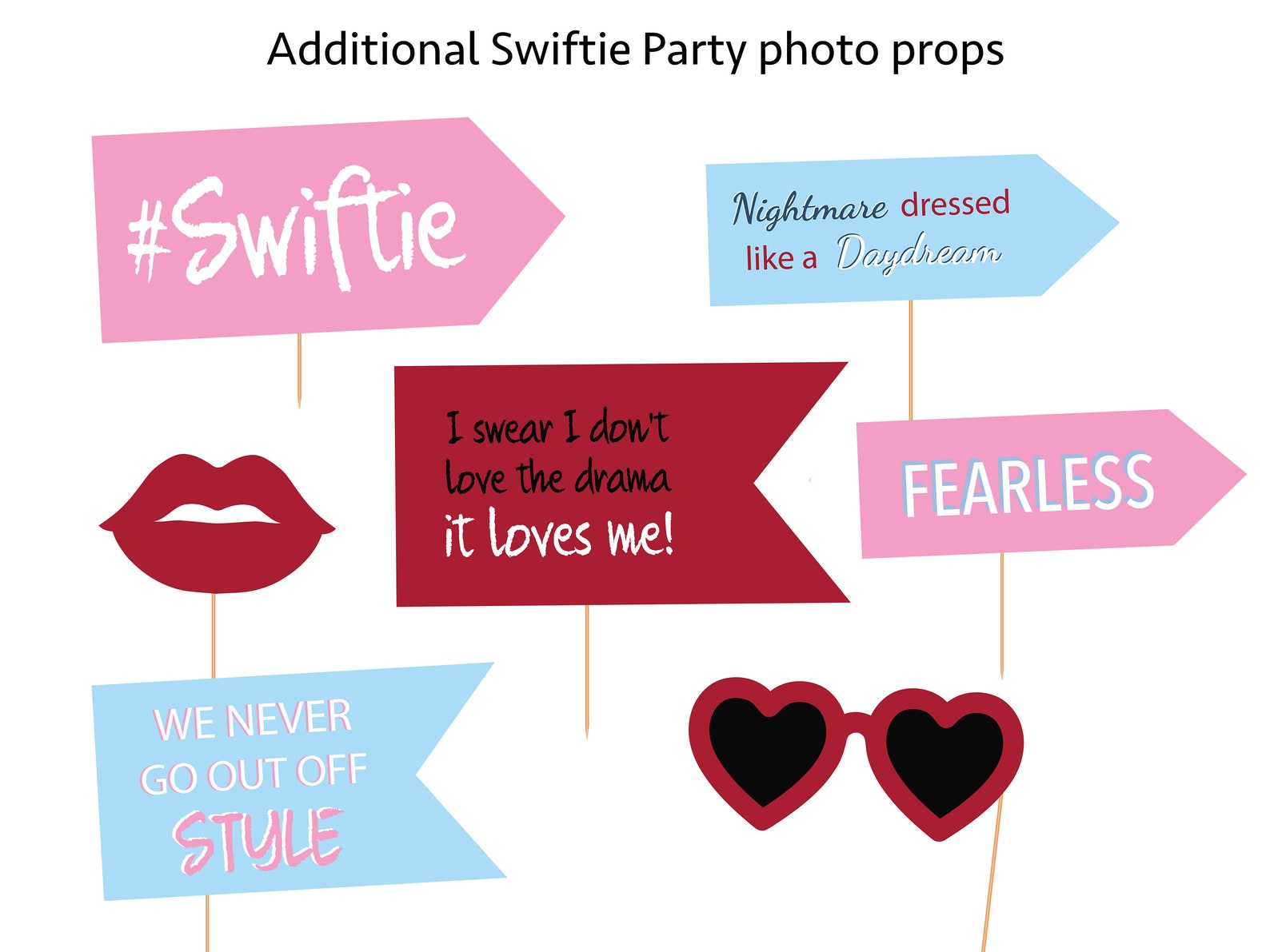 Printable Taylor Swift Photo Booth Props Taylor Swift Eras Party