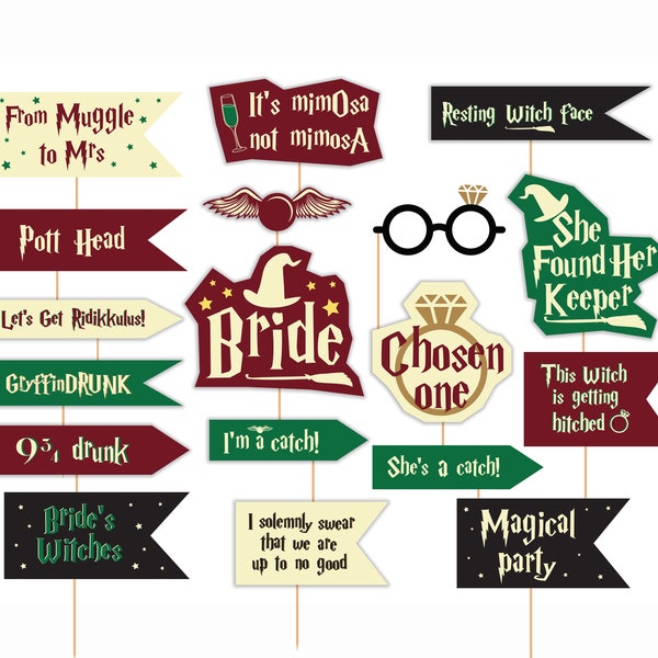 Harry potter photo booth props - Etsy