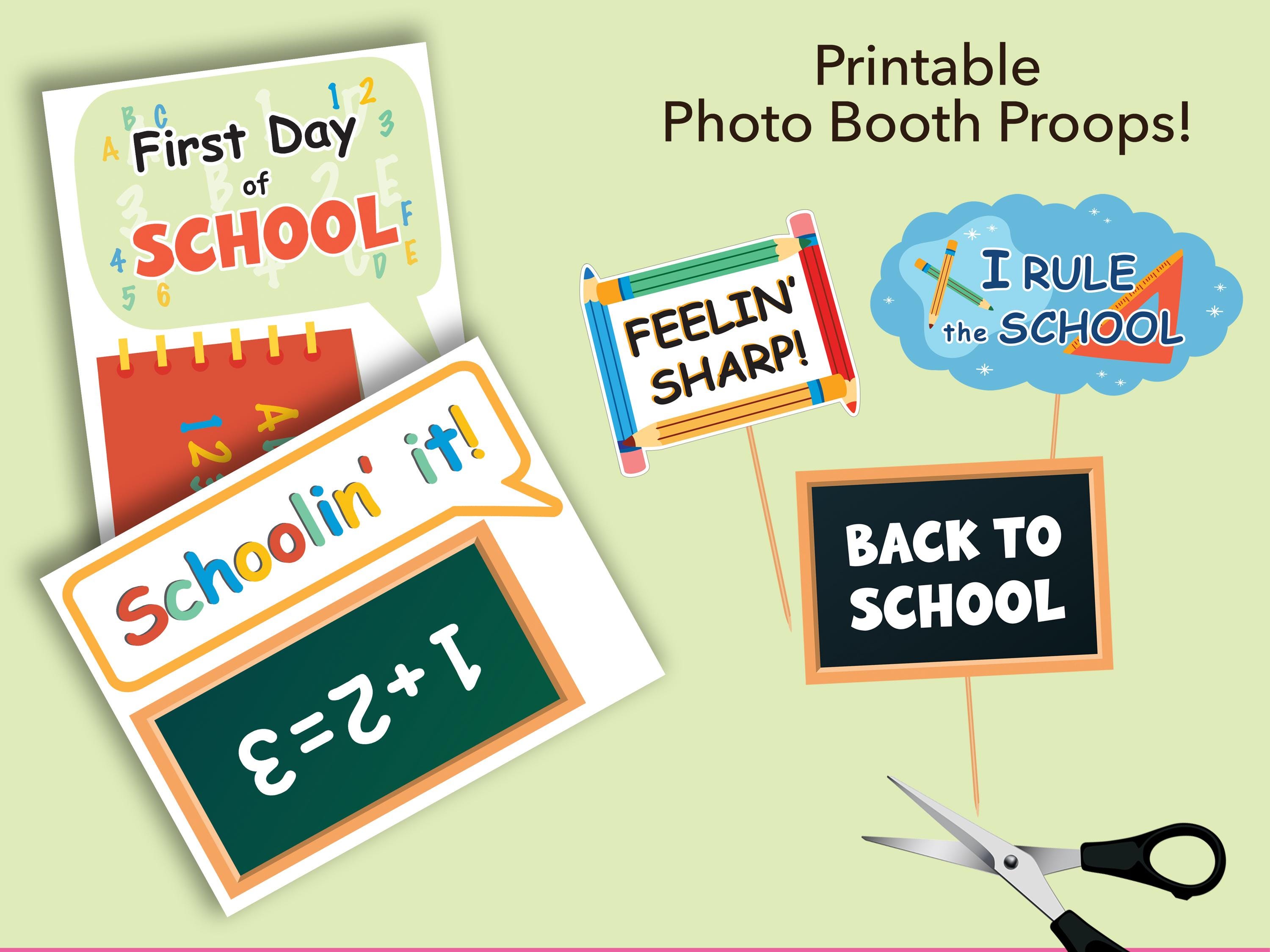 Back to School Photo Booth Props: Printable Classroom Decor (PDF ...