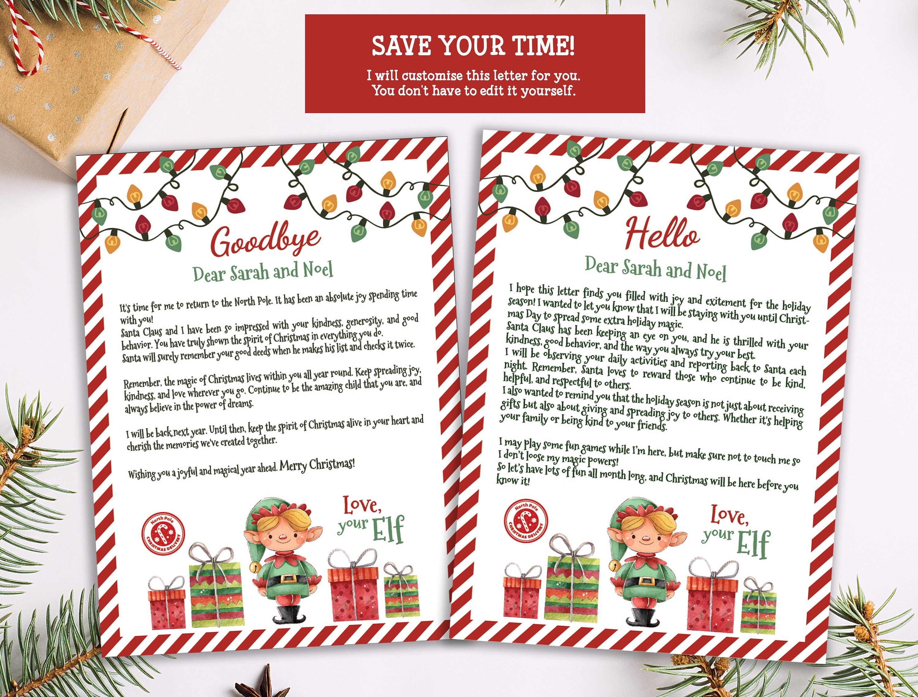 Hello and Goodbye Letter From Elf Arrival Letter Elf Departure Letter ...