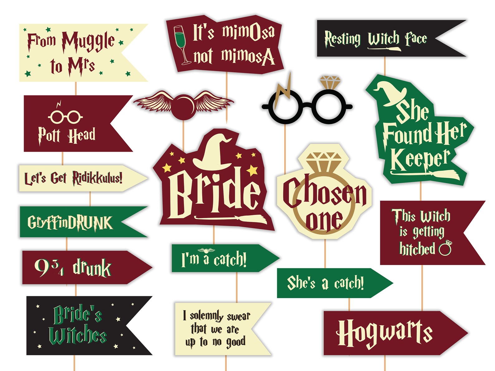 Wizard Bachelorette Photo Booth Props Magic Theme Props Magic - Etsy