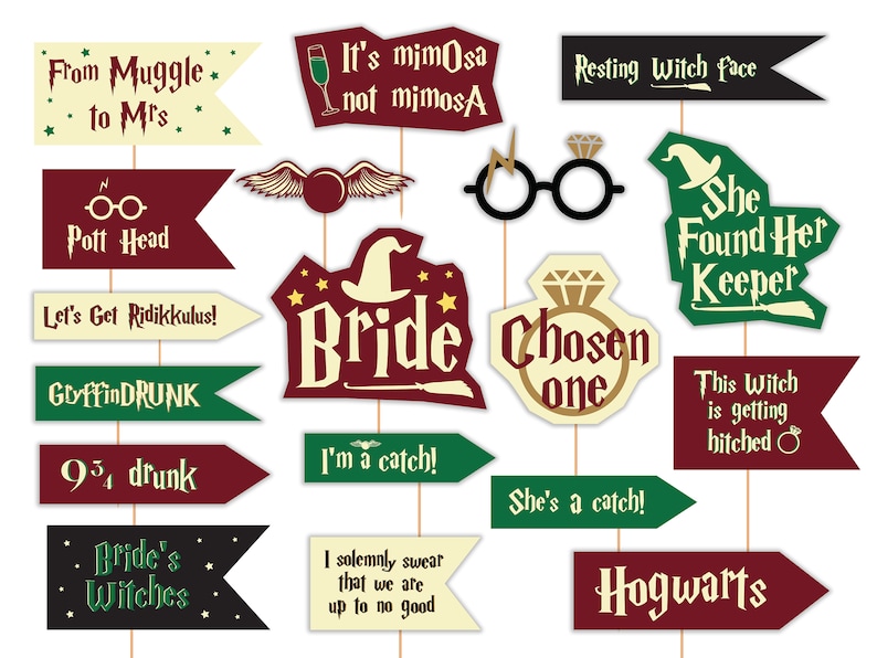 Wizard Bachelorette Photo Booth Props Magic Theme Props Magic - Etsy