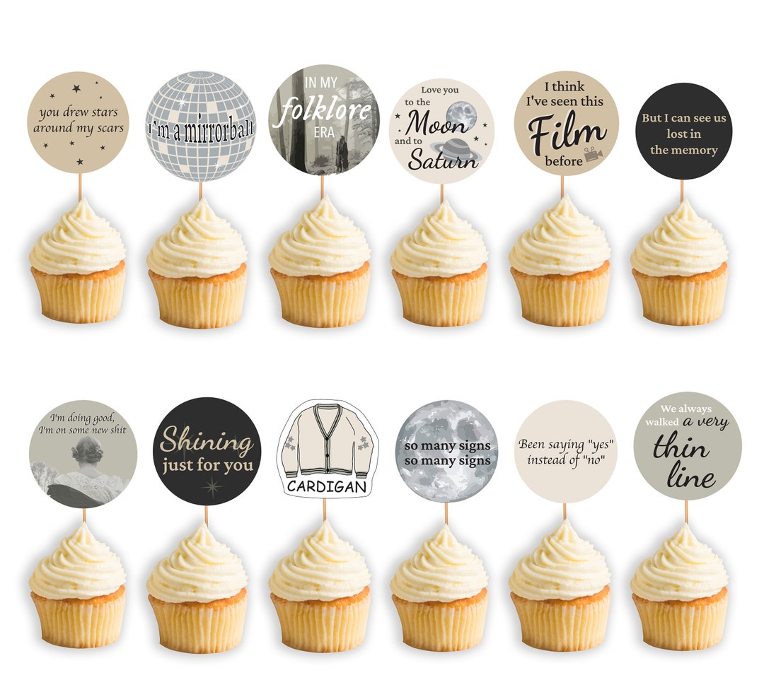 Printable Taylor Swift Cupcake Toppers Taylor Swift FOLKLORE - Etsy ...