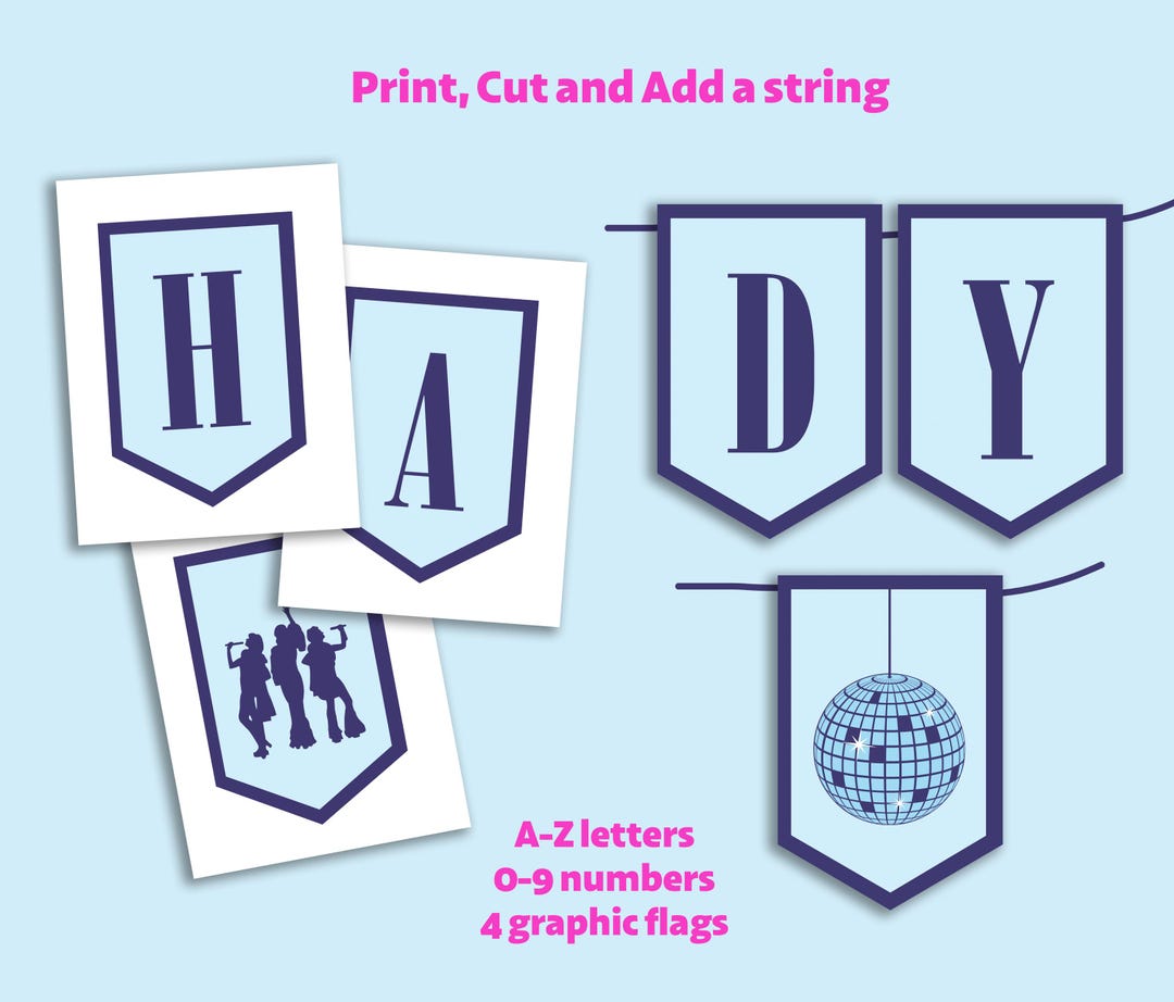 Mamma Mia Birthday Party Banner Printable Personalised Birthday Banner ...