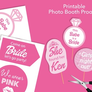 Doll Bachelorette Party Photo Booth Props Pink Doll Bridal Shower ...
