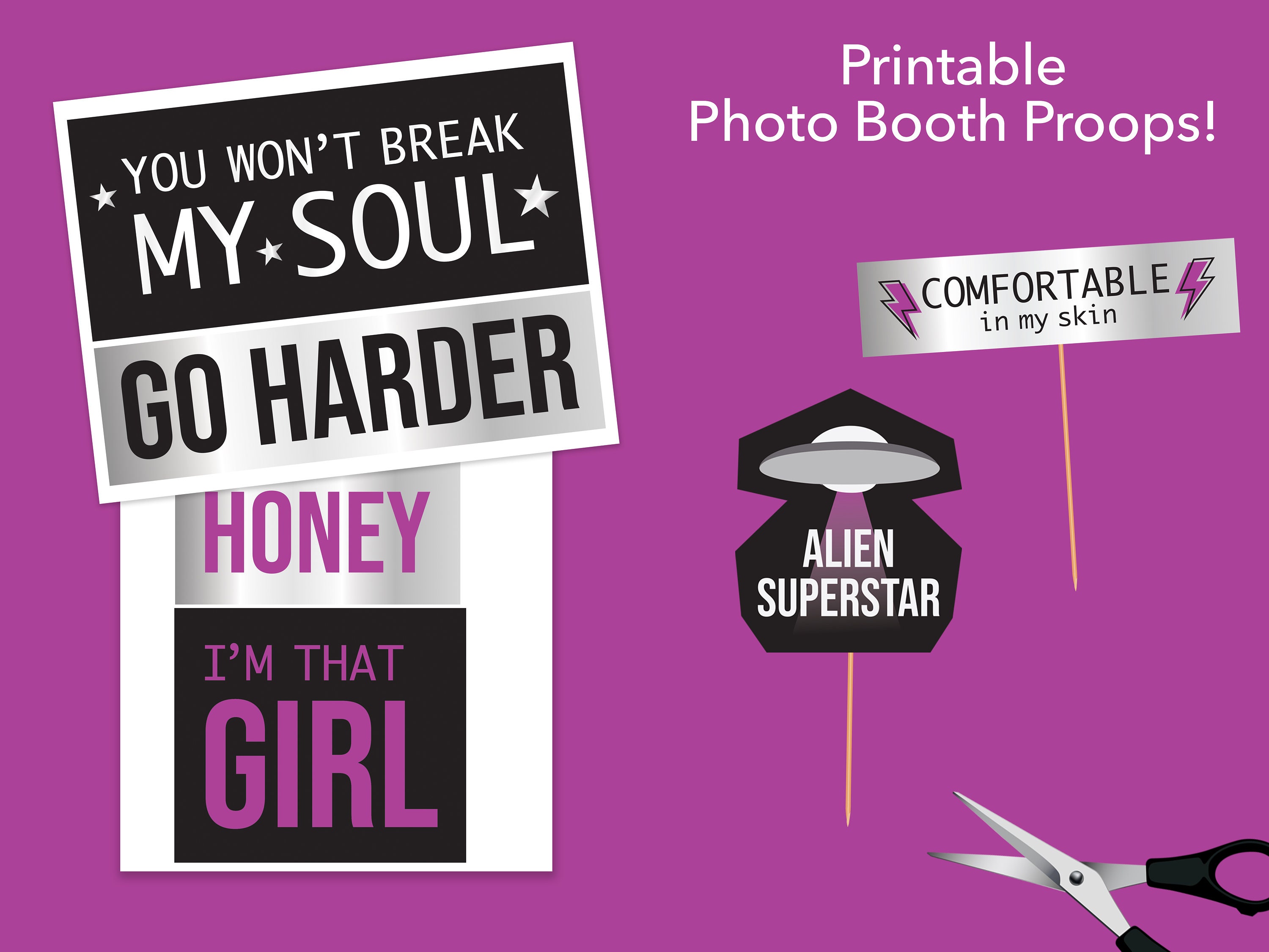 Beyonce Photo Booth Props Printable Renaissance World Tour Party ...