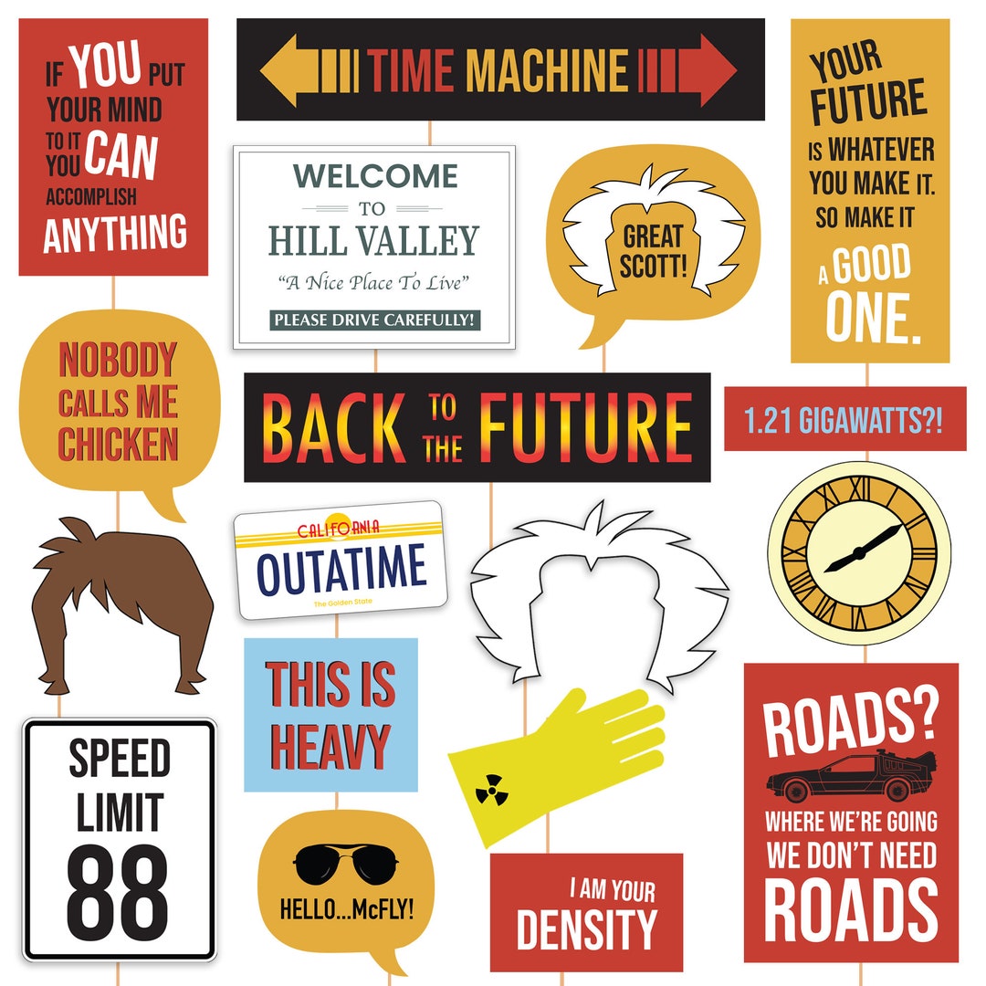 BACK to the FUTURE Photo Booth Props Back to the Future Themed Party ...