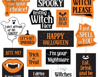 PHOTO BOOTH PROPS for Halloween- Instant Printable Download - Etsy