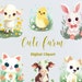Cute Farm Clipart, Farm Animals Digital Clipart, PNG, Farm Baby Clipart ...
