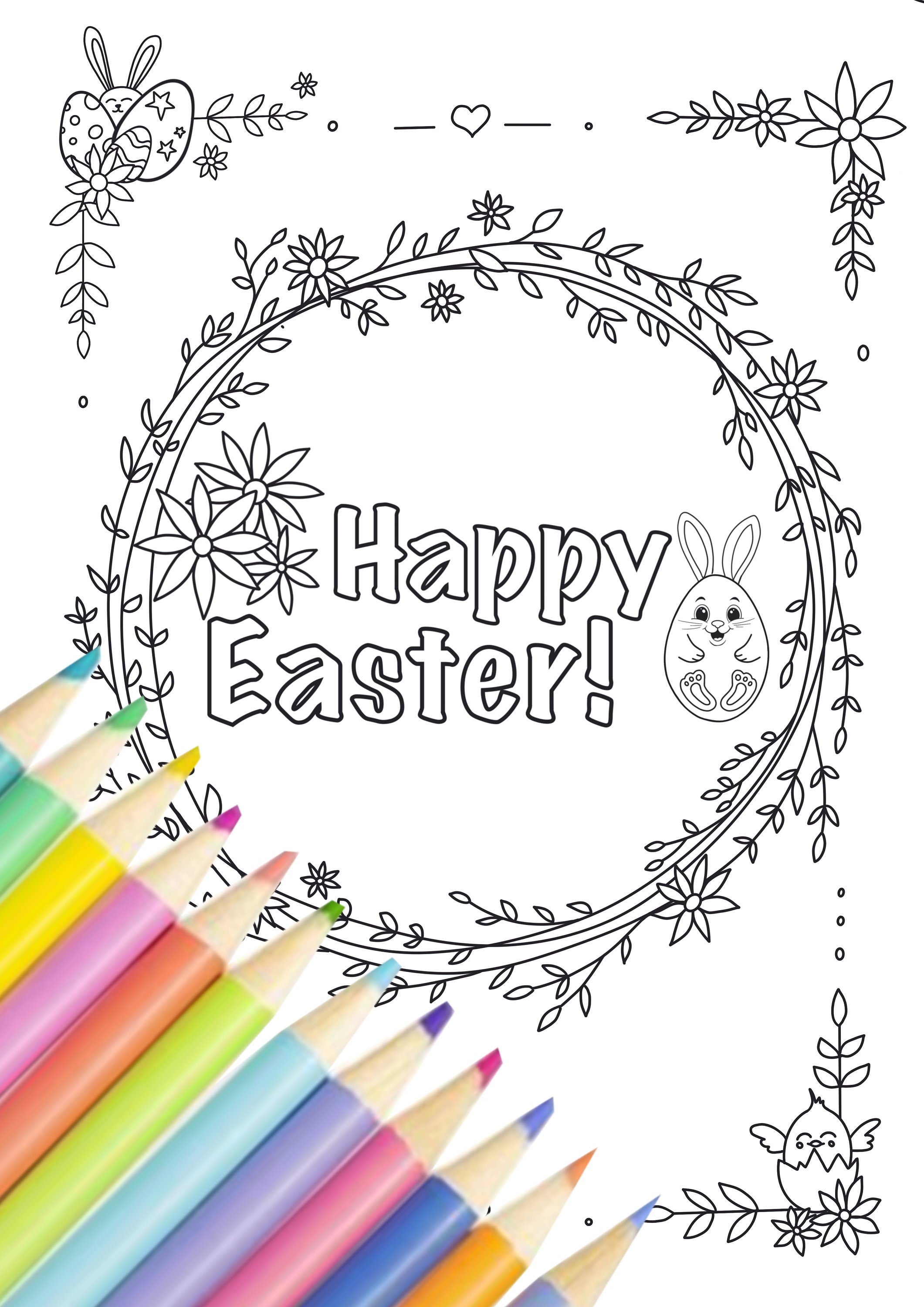 Instant Download Coloring Card, Digital Greeting Card, Coloring ...