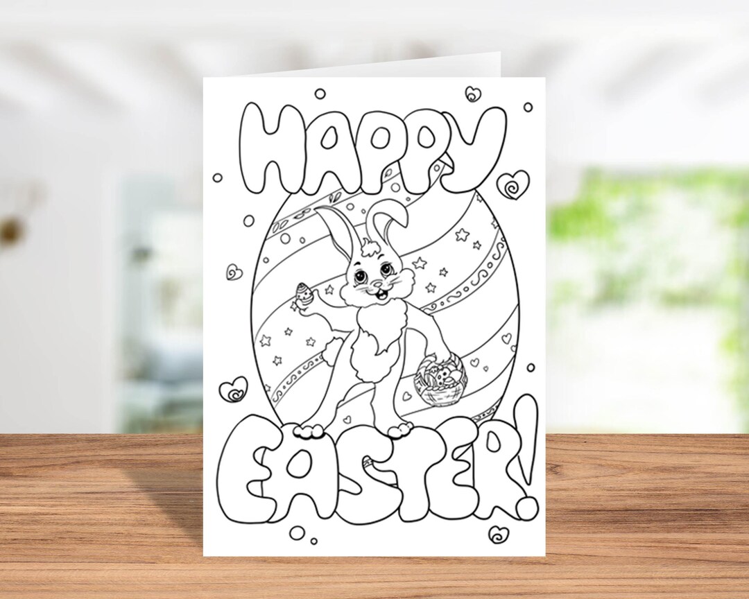 Instant Download Coloring Card, Digital Greeting Card, Coloring ...
