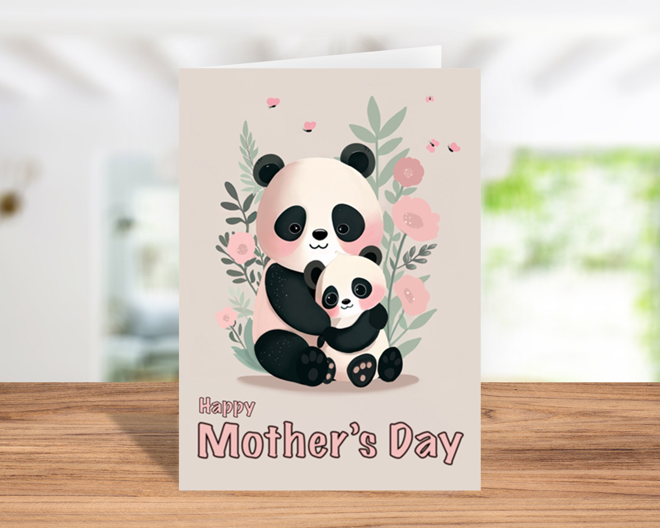 Happy Mother's Day Greeting Card, Instant Download, Cute Panda Family ...