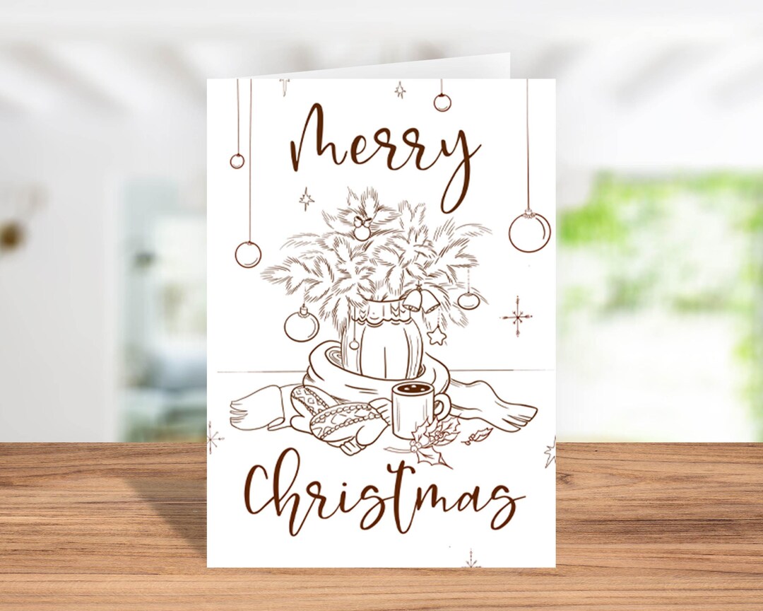 Instant Download Coloring Card, Digital Greeting Card, Coloring ...