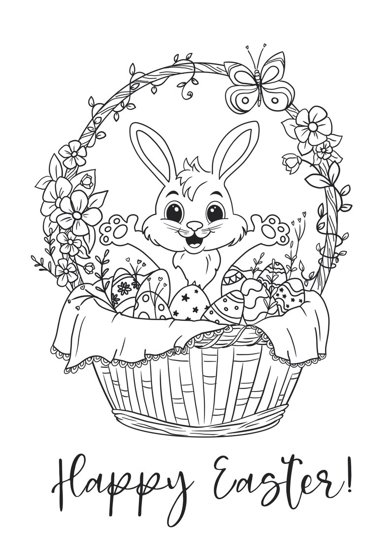Instant Download Coloring Card, Digital Greeting Card, Coloring ...