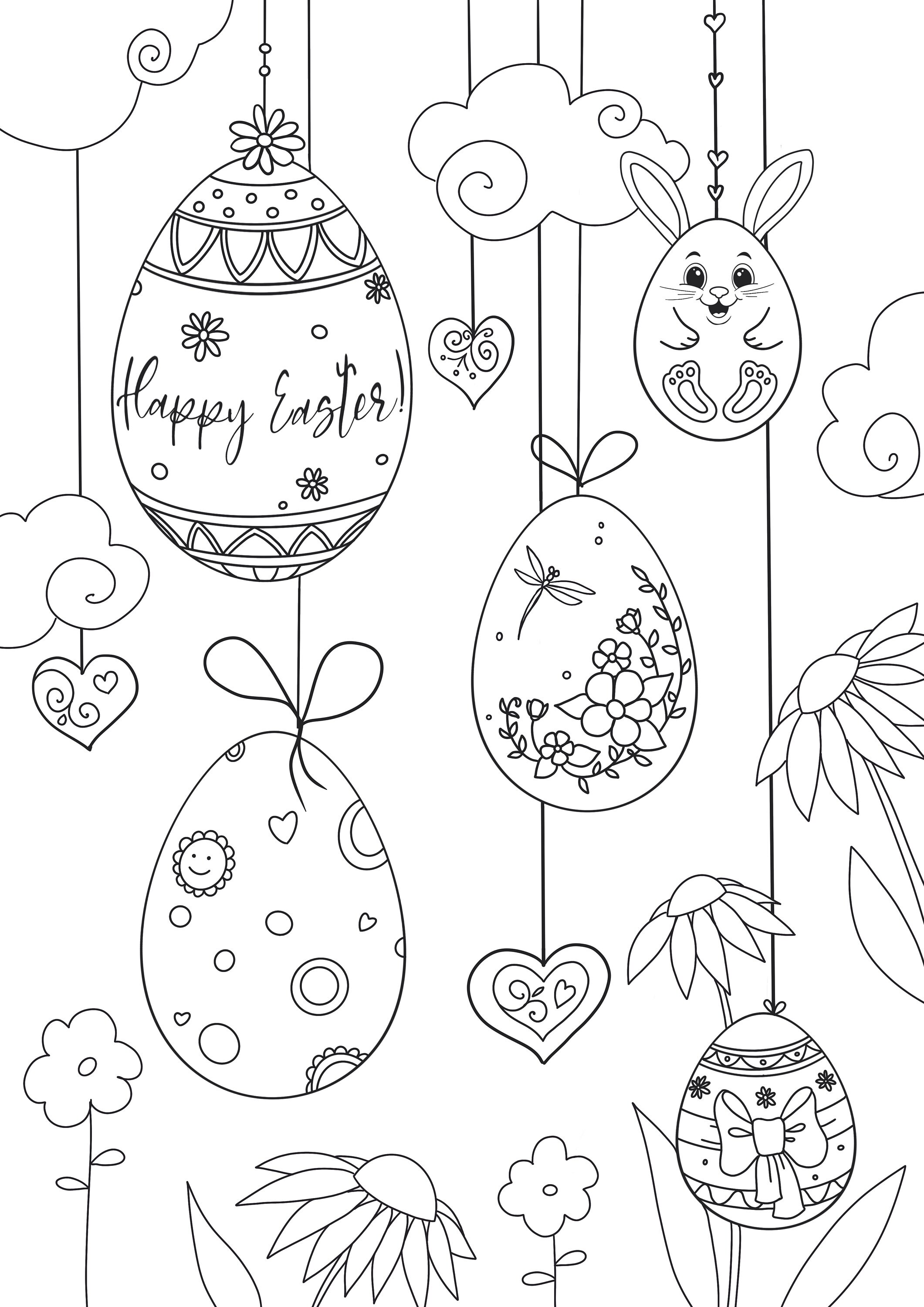 Instant Download Coloring Card, Digital Greeting Card, Coloring ...