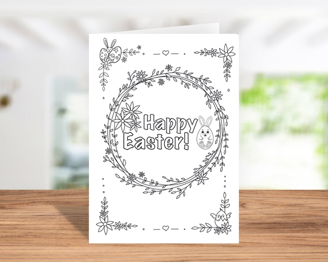 Instant Download Coloring Card, Digital Greeting Card, Coloring ...