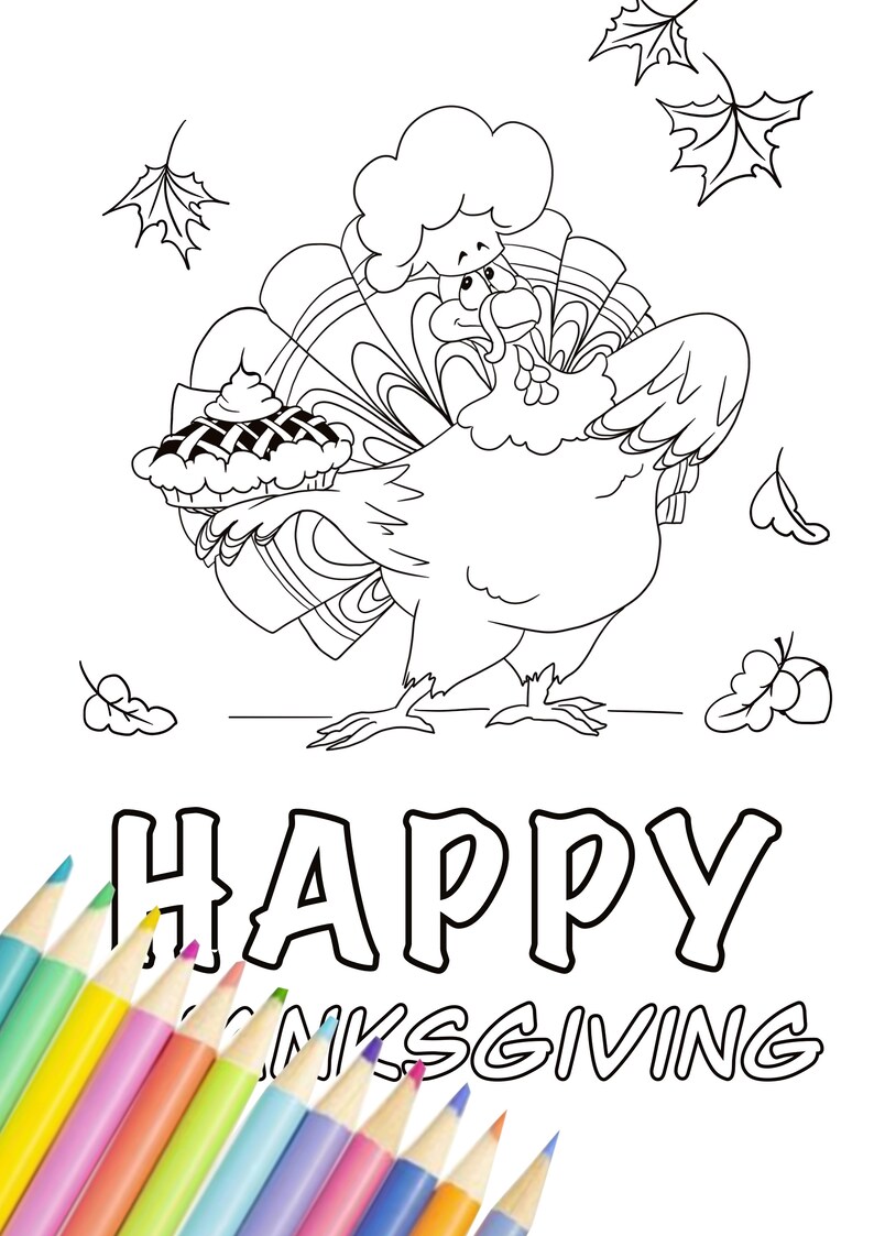 Instant Download Coloring Card, Digital Greeting Card, - Happy ...