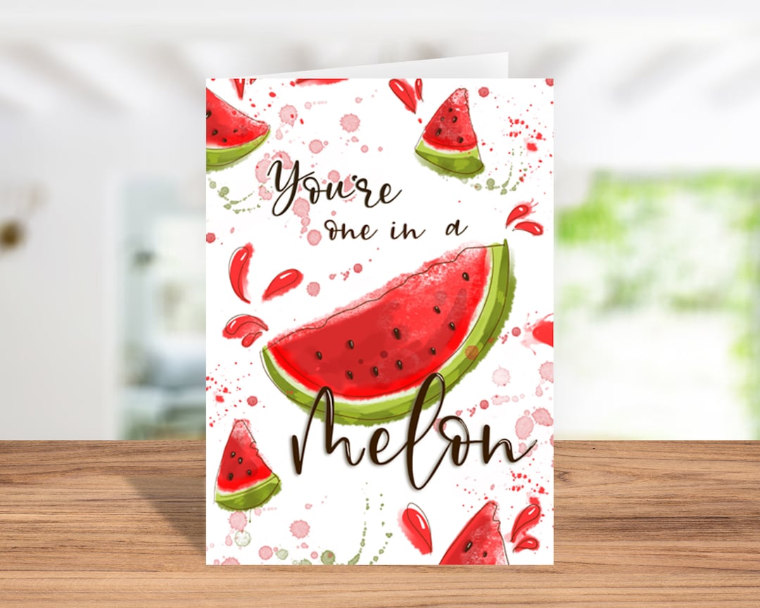 Instant Download Digital Greeting Card With Colorful Watermelons and ...