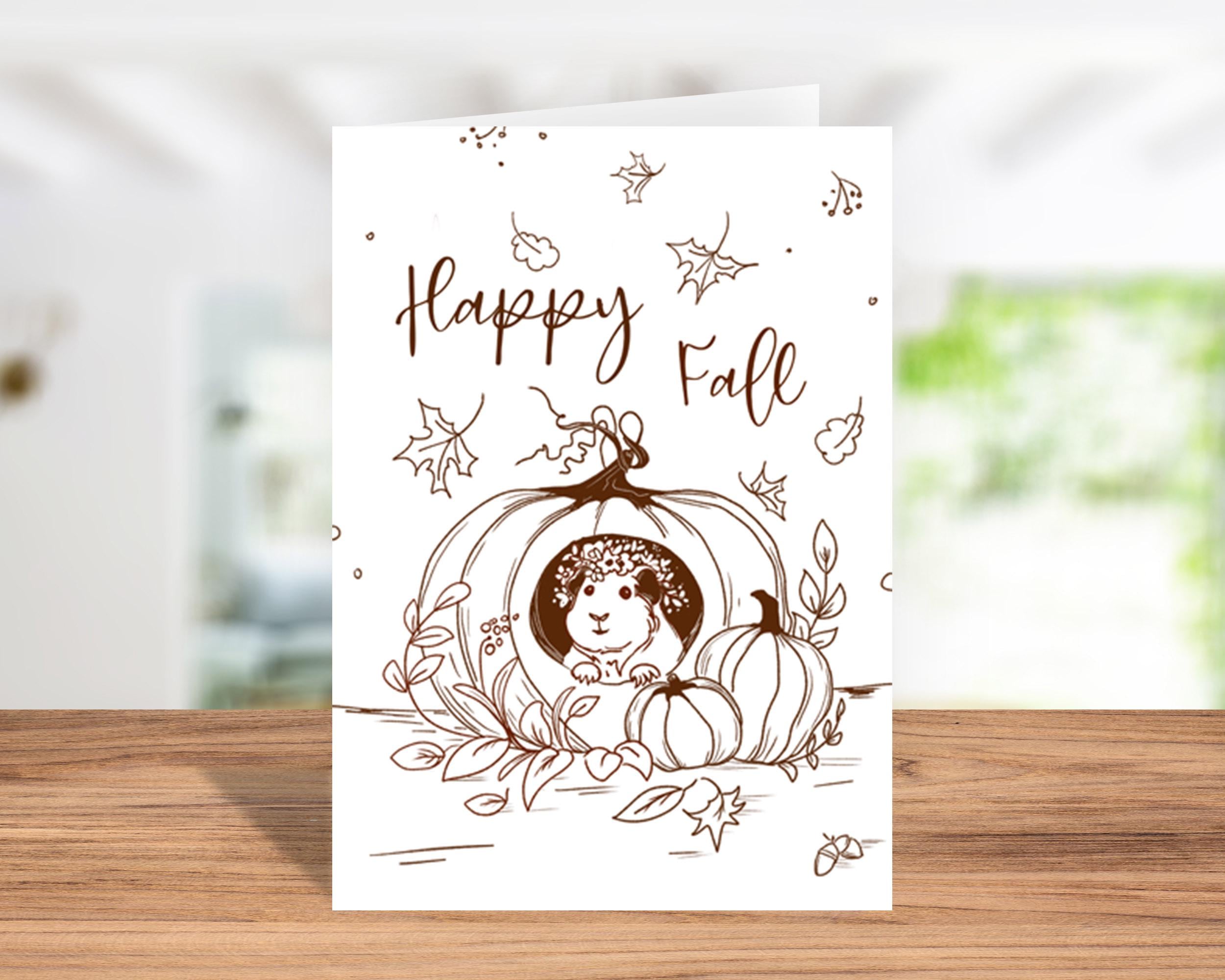 Instant Download Coloring Card, Digital Greeting Card, Coloring ...