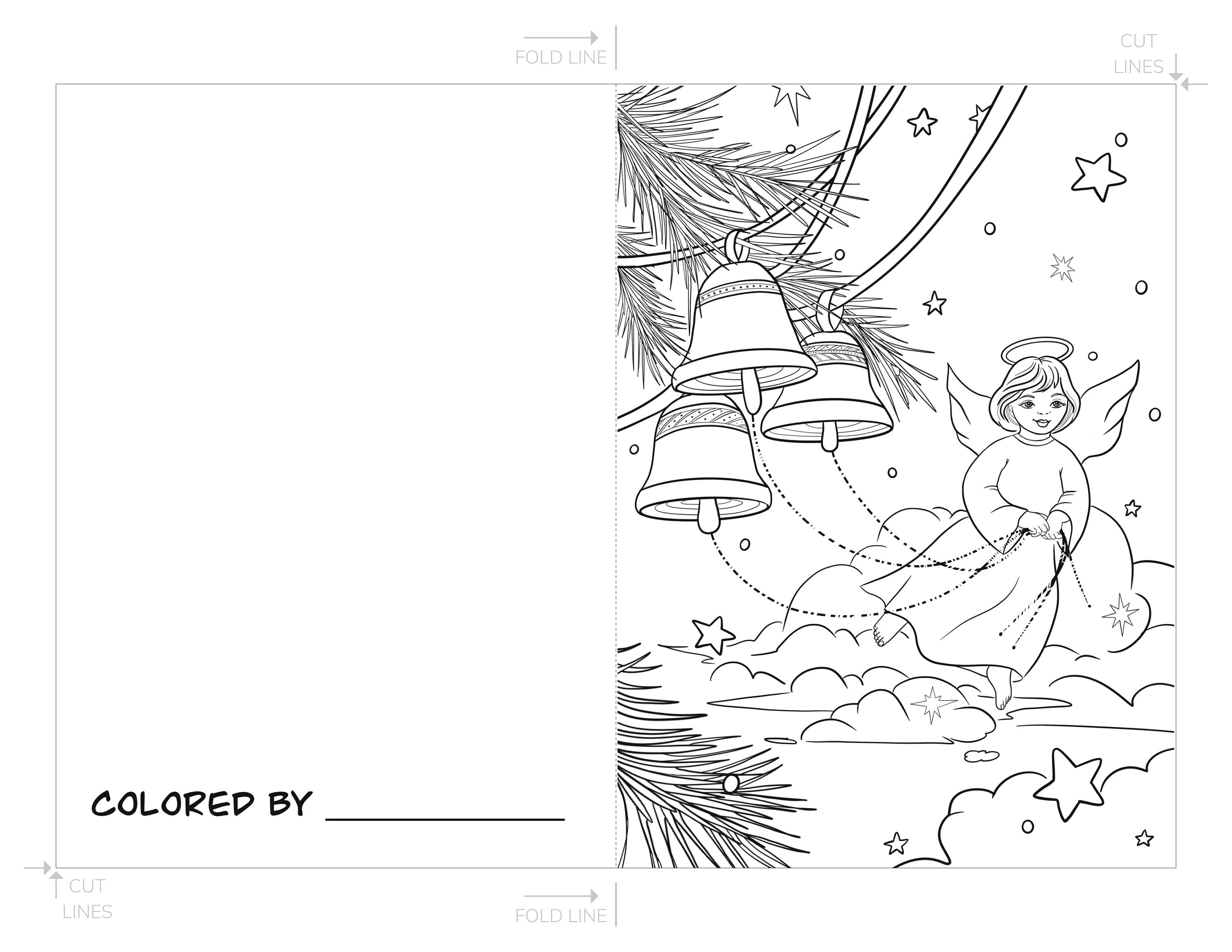 Instant Download Coloring Card, Digital Greeting Card, Coloring ...