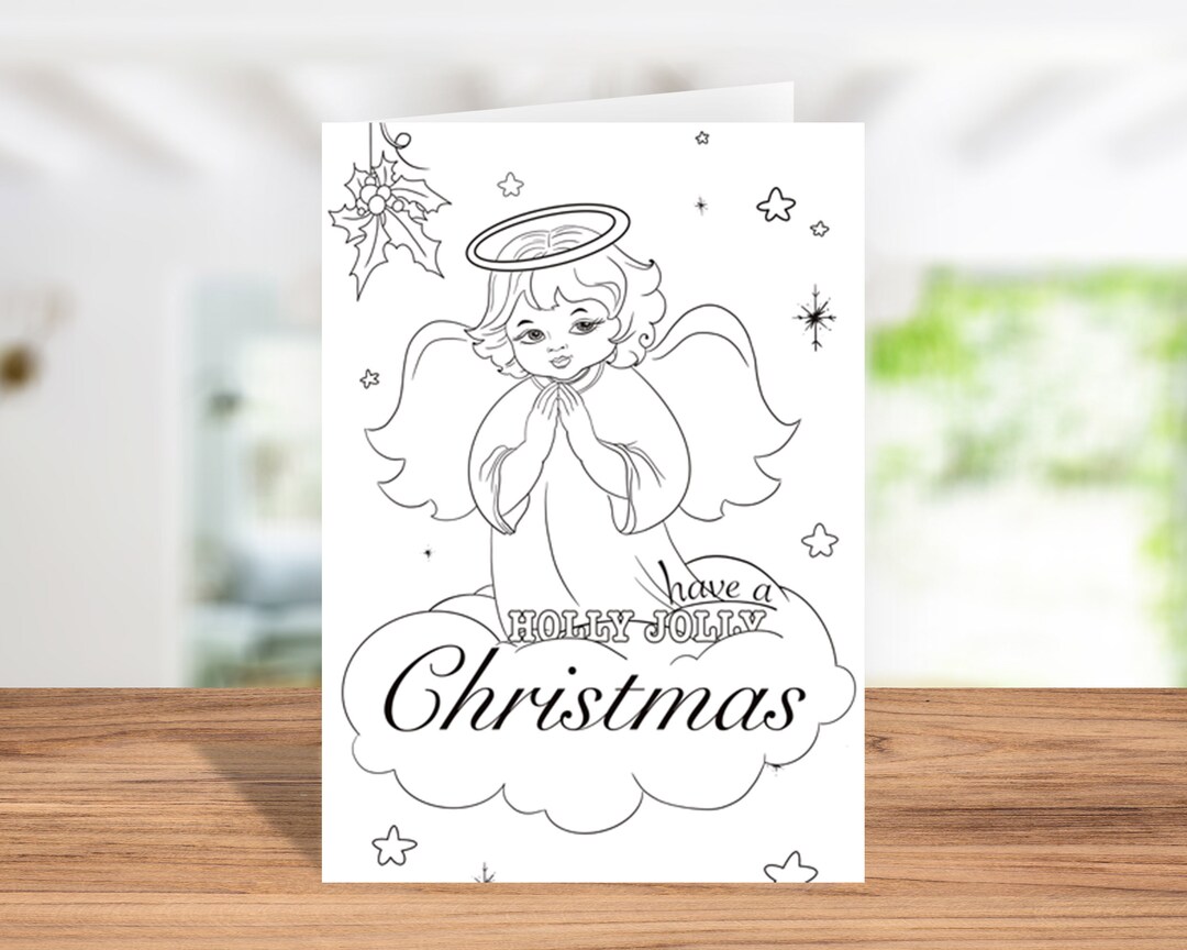 Instant Download Coloring Card, Digital Greeting Card, Coloring ...