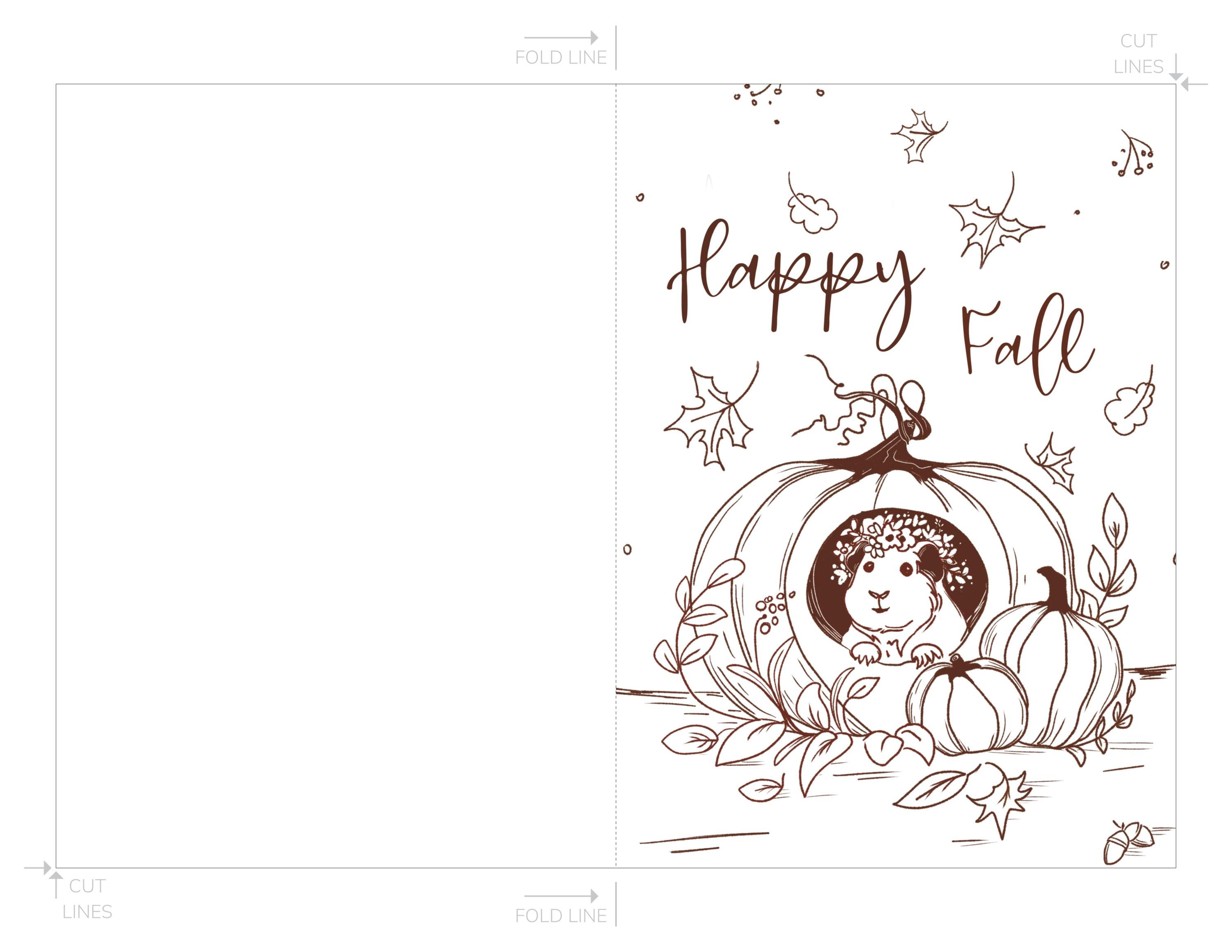 Instant Download Coloring Card, Digital Greeting Card, Coloring ...