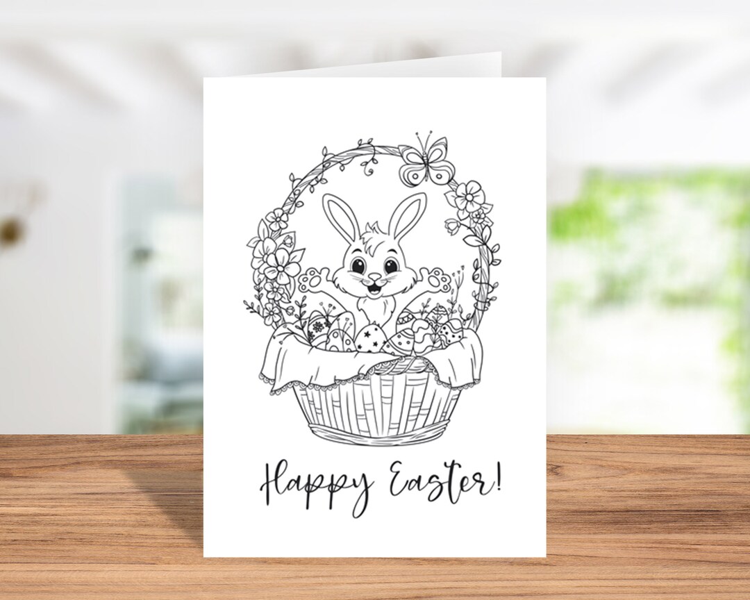 Instant Download Coloring Card, Digital Greeting Card, Coloring ...