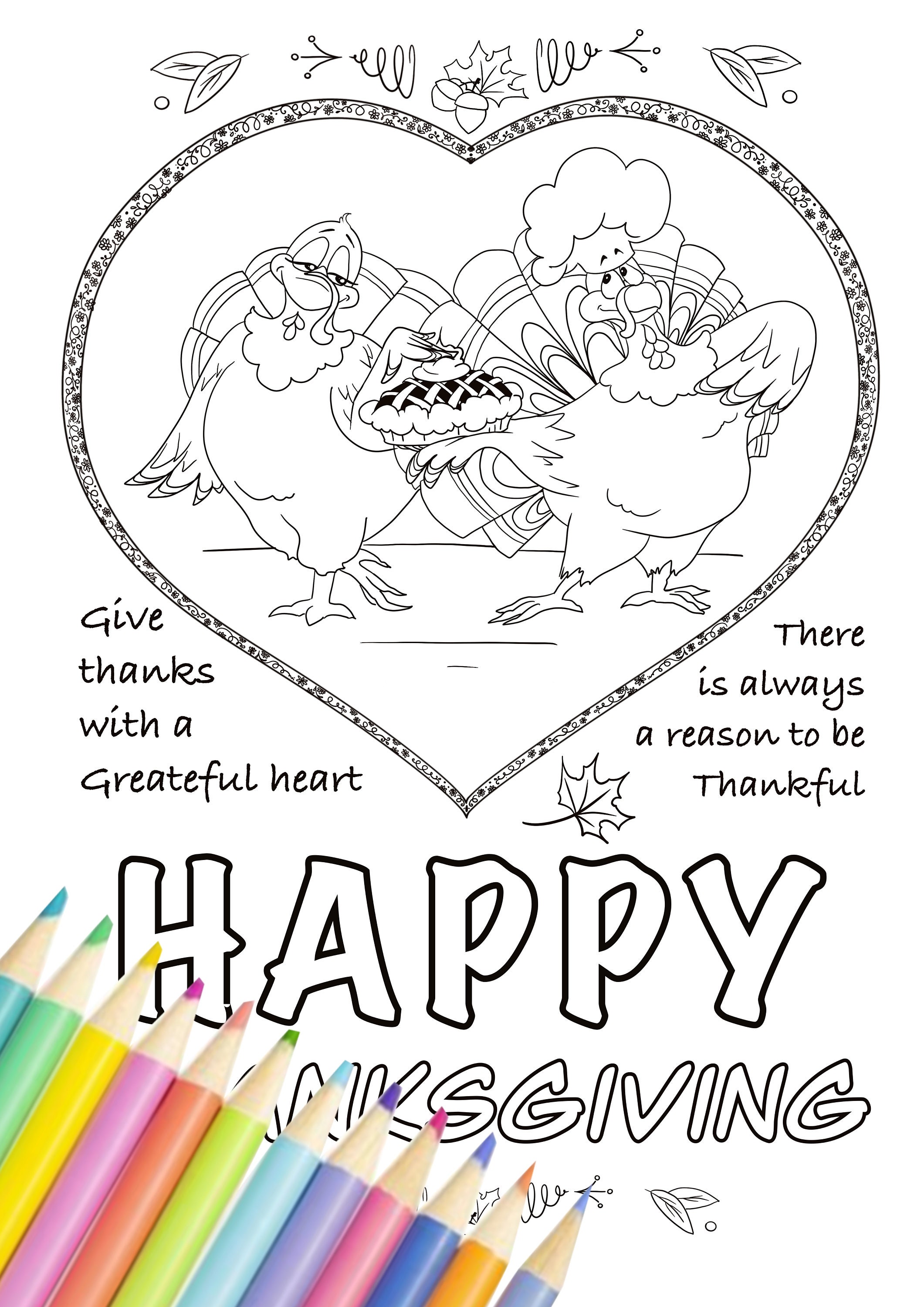 Instant Download Coloring Card, Digital Greeting Card, Coloring ...